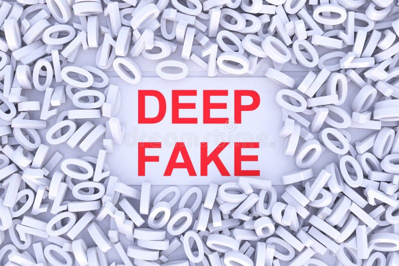 DEEP FAKE Concept Scattered Binary Code 3D Stock Illustration ...