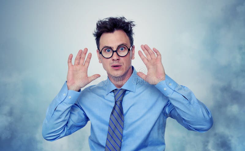 Deep fear of businessman stock image. Image of anxiety - 21515111