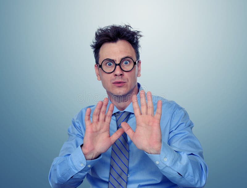 Deep fear of businessman stock image. Image of anxiety - 21515111