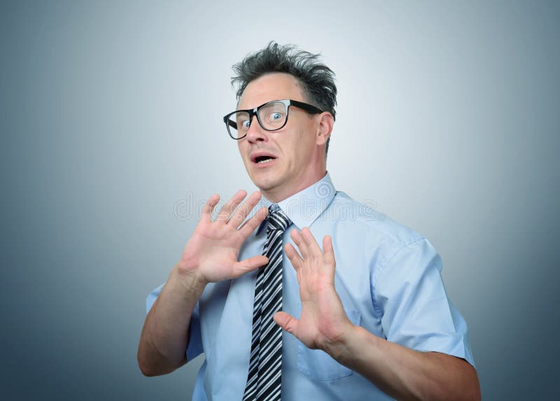 Deep fear of businessman stock image. Image of anxiety - 21515111
