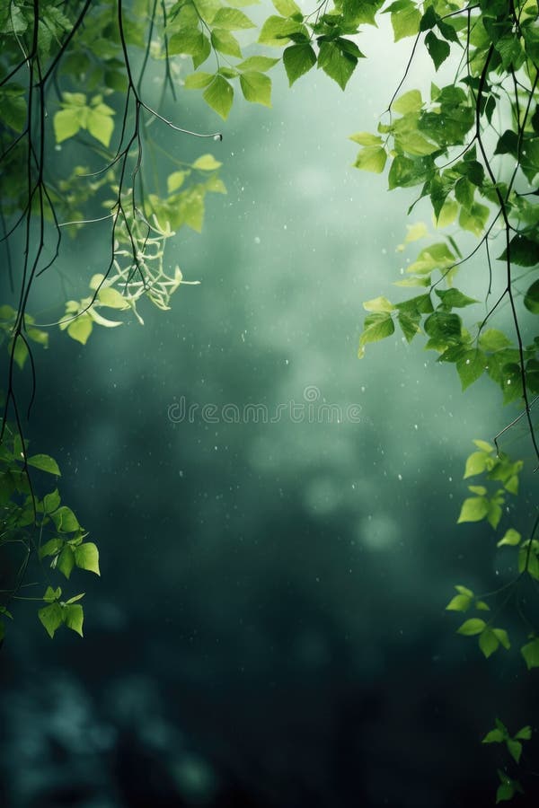 A Deep Forest with Dazzling Fresh Green Leaves Stock Illustration ...