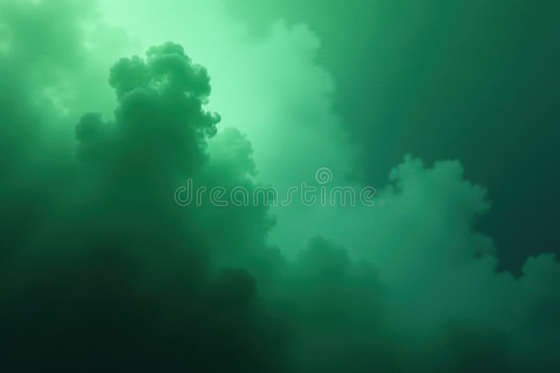 Deep Forest Green Background, Thick Billowing Smoke Plumes, Energy ...