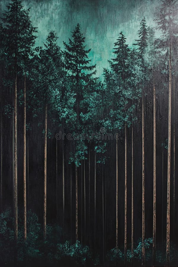 Deep Forest Green Fading into Charcoal Black with a Textured Grain ...