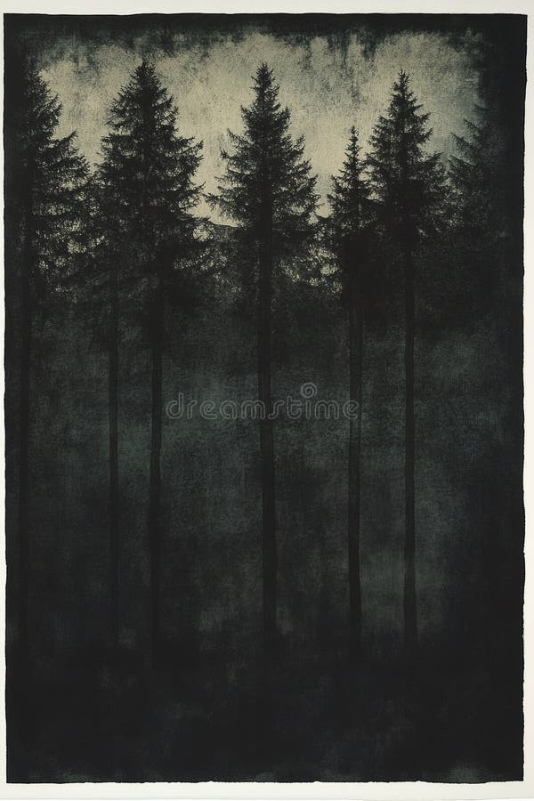 Deep Forest Green Fading into Charcoal Black with a Textured Grain ...
