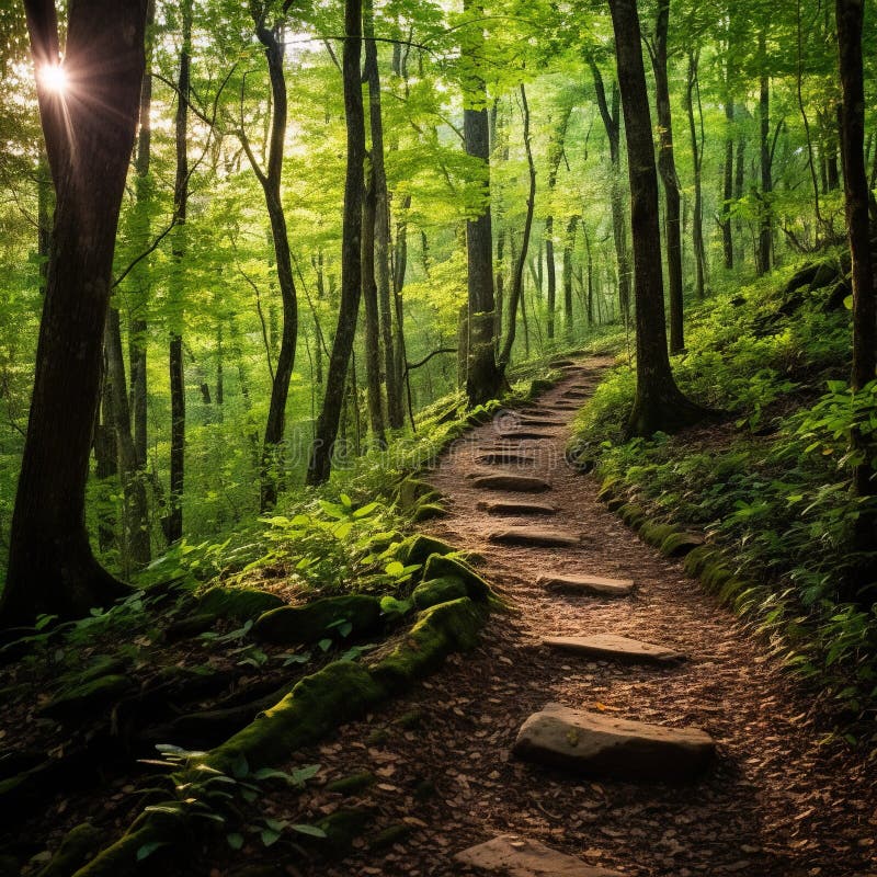 Deep Forest Path in the Percy Warner Park Stock Illustration ...