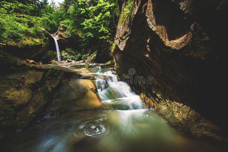 Deep Forest River Wild Waterfall View Stock Photo - Image of stunning ...