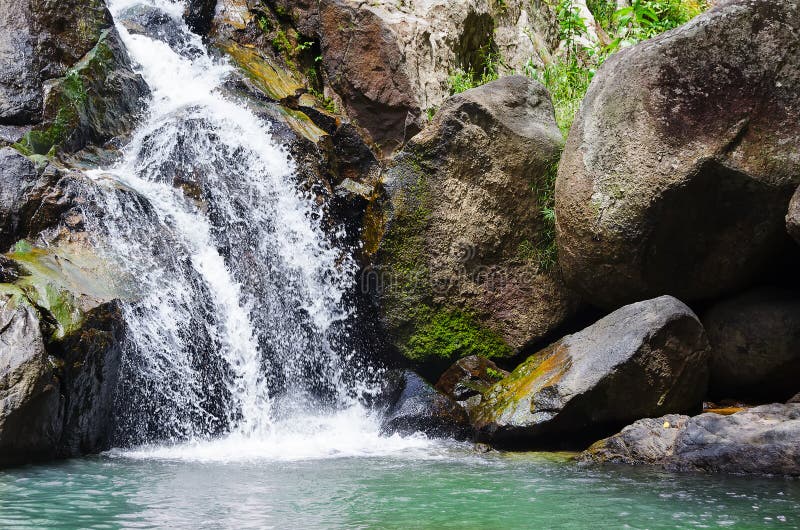 Deep Forest Small Tropical Waterfall Stock Image - Image of landscape ...