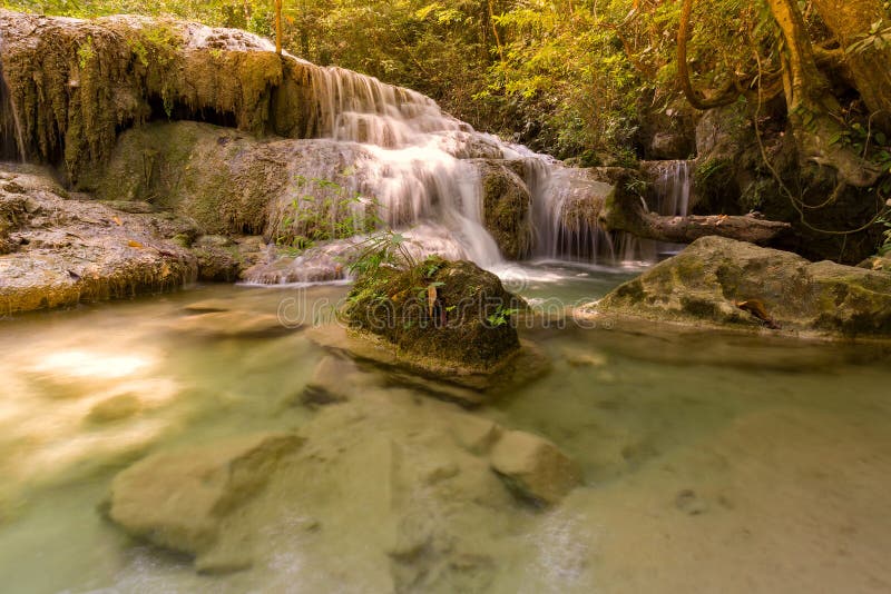 Deep Forest Stream Waterfall Stock Photo - Image of beautiful, cascade ...