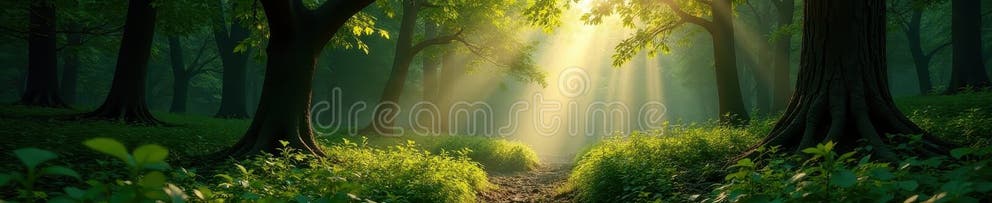 Deep Forest, Sunlight Dappled, Serene Stillness, Peaceful Place, Wild ...
