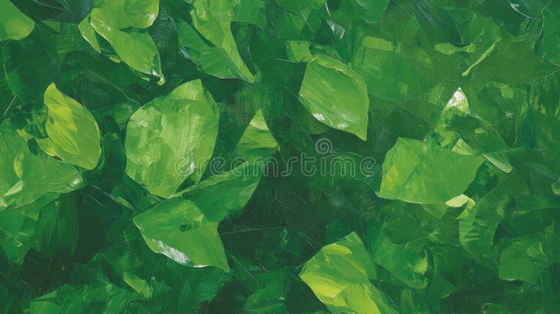 Deep Forest Texture with Glossy Bright Lime Green Leaves Stock ...