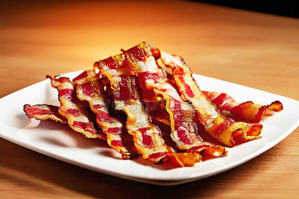 Deep Fried Bacon on a Dish, Generative AI Stock Illustration ...