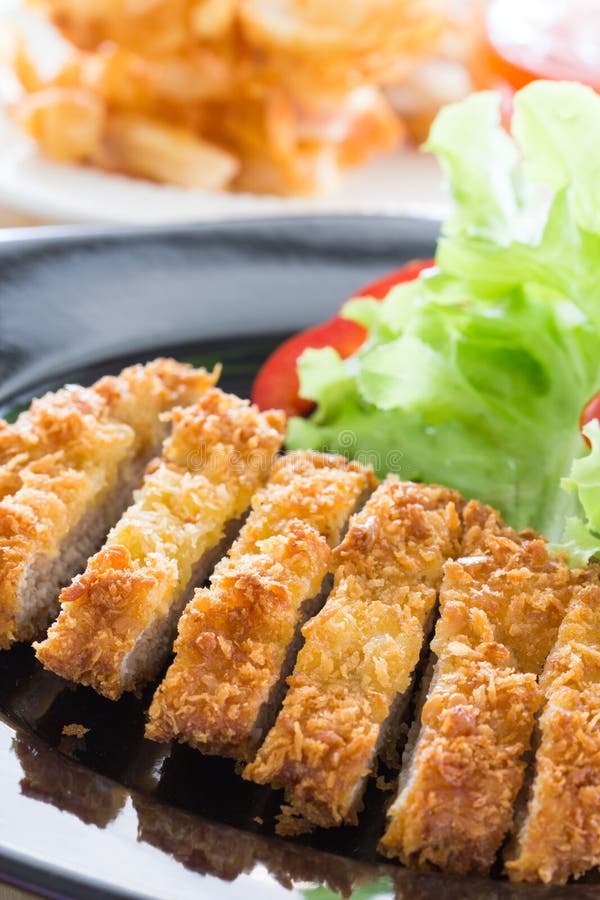 Breaded fried pork stock photo. Image of meal, coated - 32921936