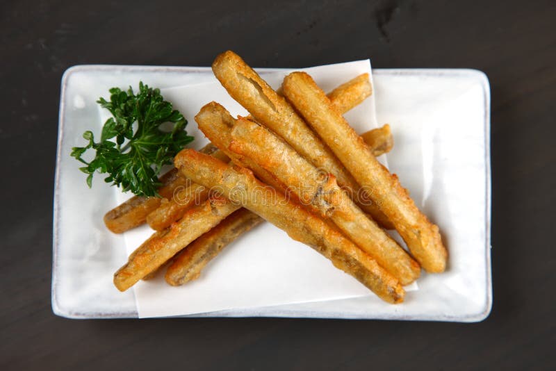 Deep-fried Burdock Root on a Dining Table Stock Image - Image of ...