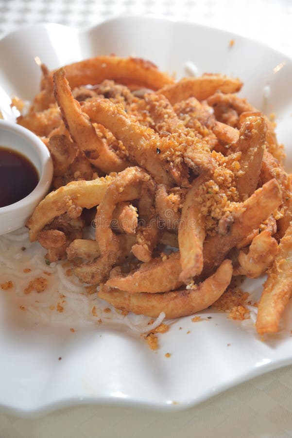 Deep Fried Calamari Squid Nugget Stock Image - Image of cuisine, deep ...