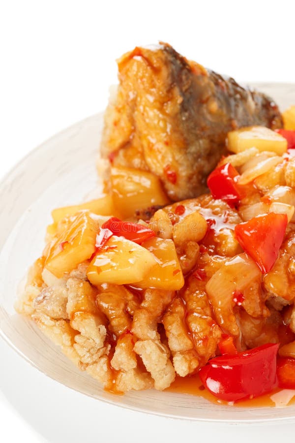 Deep Fried Carp in Sweet-sour Sauce, Close-up Stock Image - Image of ...