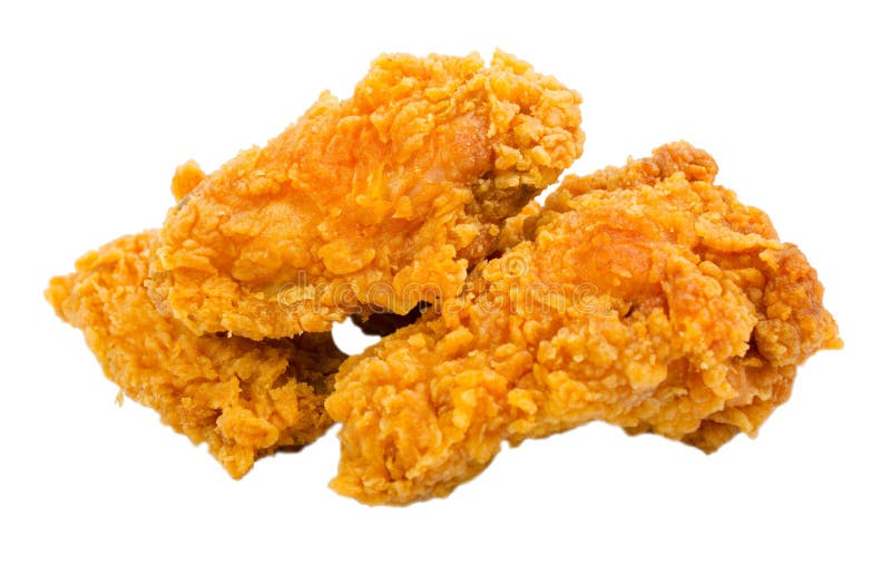Deep Fried Chicken Isolated on White Background Stock Image - Image of ...
