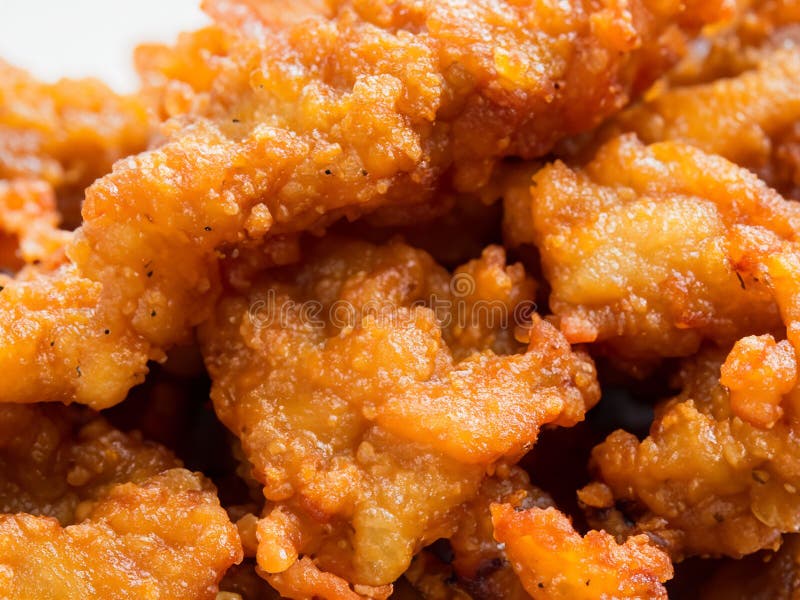 Deep Fried Chicken Nuggets with Spicy Sauce Stock Image - Image of ...