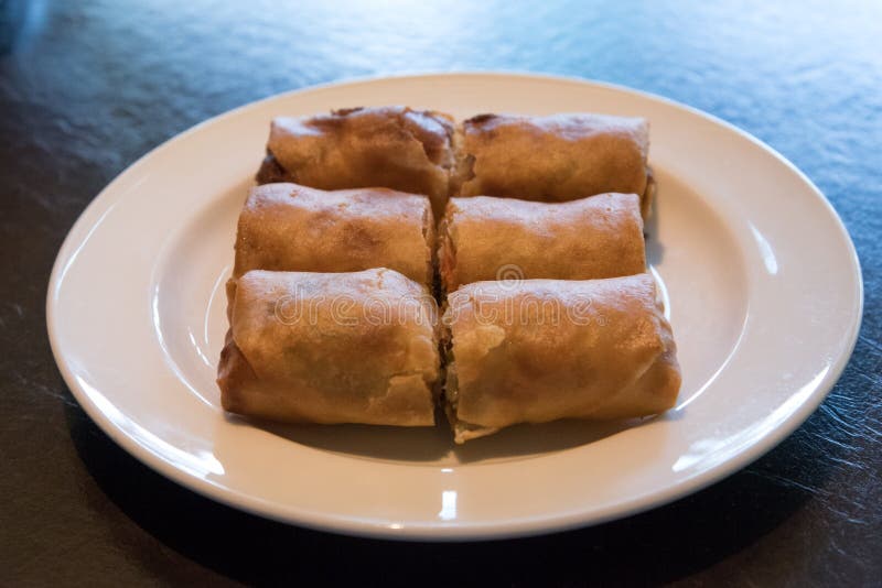 Deep Fried Chicken and Vegetable Spring Rolls Stock Image - Image of ...