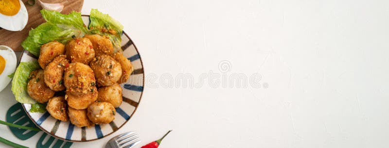 Deep Fried Cuttlefish Ball with Salted Egg Yolk Coating Stock Image ...