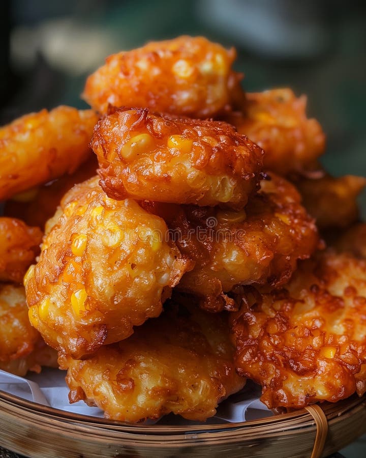 Deep-fried Delights - Corn Fritters Stock Illustration - Illustration ...