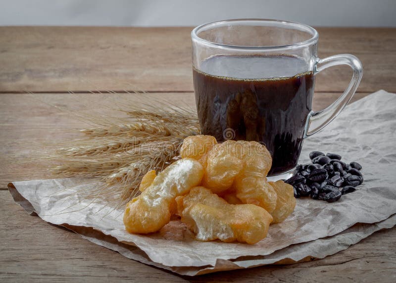 Deep Fried Dough or `patongko` Coffee Stock Image - Image of sugar ...