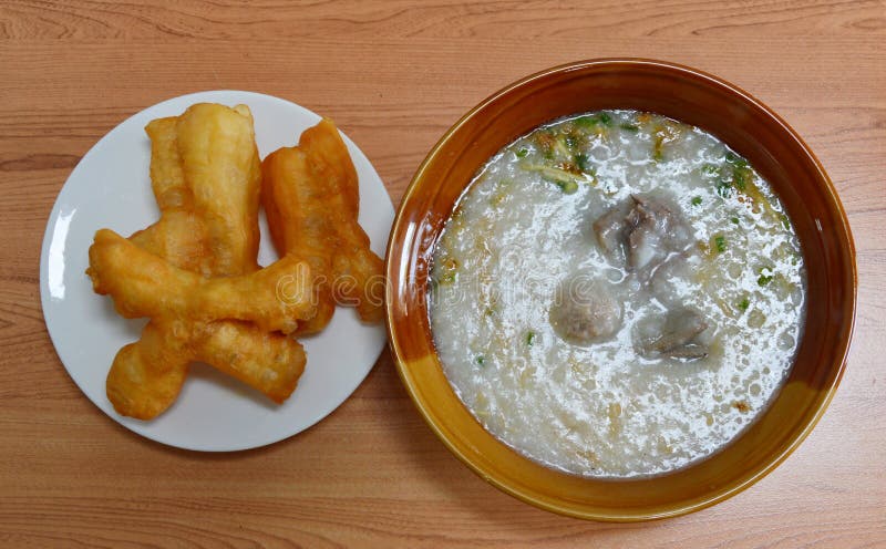 Deep-fried Dough Stick and Rice Porridge Stock Photo - Image of ...