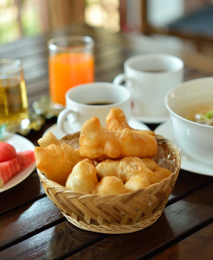 Deep-fried Doughstick on Breakfast Stock Image - Image of asian, glass ...