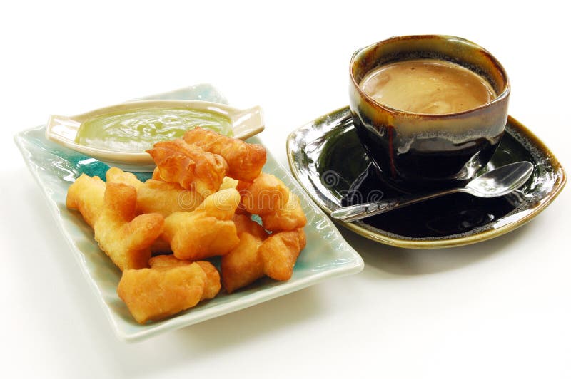 Deep-fried Doughstick with Local Coffee Stock Photo - Image of oriental ...