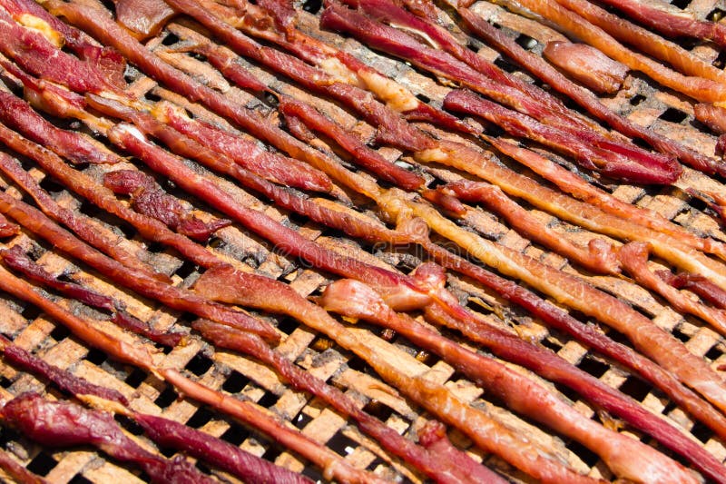 Deep fried dried pork stock image. Image of meaty, strip - 50339419