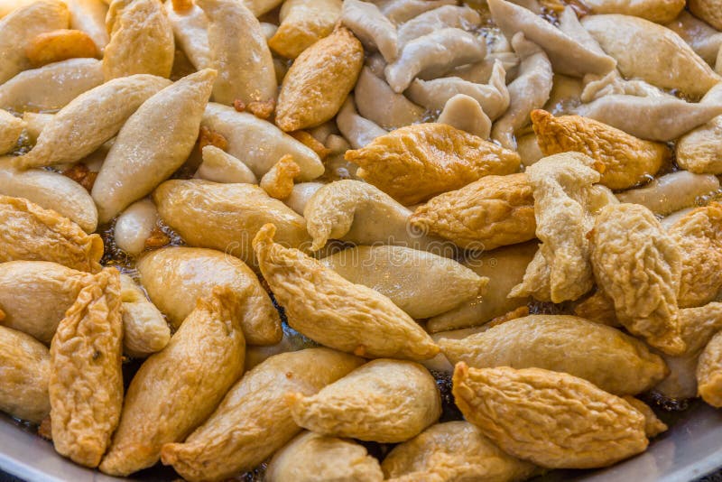 Deep Fried Fish Ball in a Pan Stock Photo - Image of thai, fried: 71966284