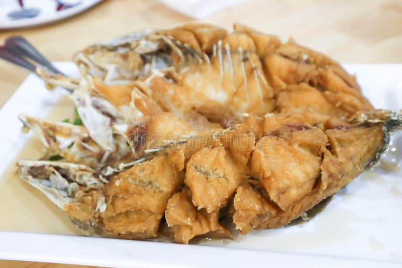 Deep Fried Fish, Deep Fried Bass or Fried Striped Bass or Snapper Stock ...
