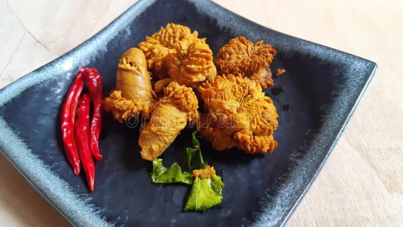 Deep Fried Fish Roe or Fish Eggs in Plate. Stock Image - Image of ...