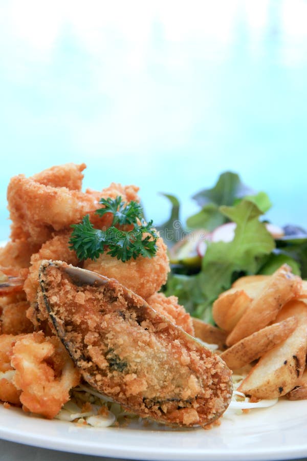 Deep fried seafood stock image. Image of gourmet, nuggets - 22871223