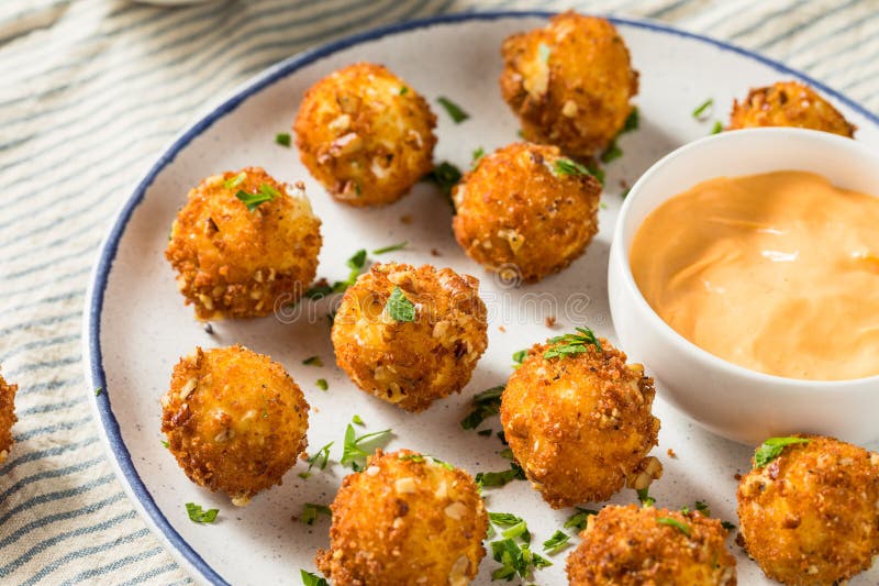 Deep Fried Goat Cheese Balls Appetizer Stock Photo - Image of ...