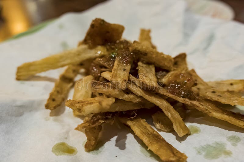 Deep fried greater burdock stock photo. Image of lappa - 105606068