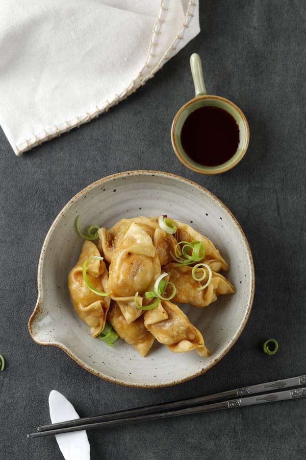 Deep Fried Gyoza Kimchi Mandu Korean Dumpling Stock Image - Image of ...