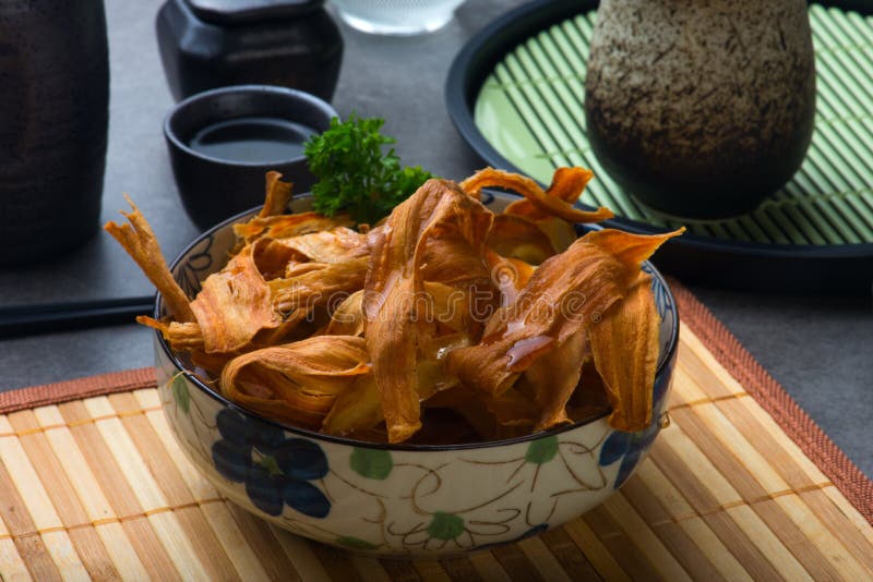 Deep Fried Japanese Burdock Gobo Stock Image - Image of close, lappa ...