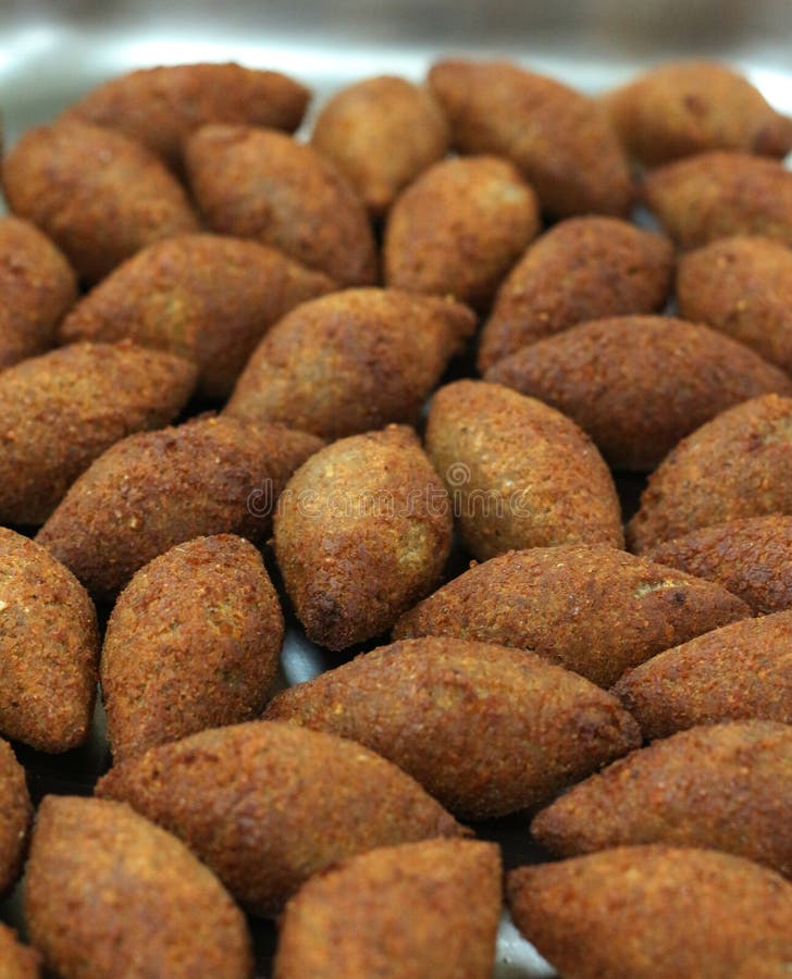 Deep Fried Kibbeh Arabic Style Stock Photo - Image of lebanese, beef ...