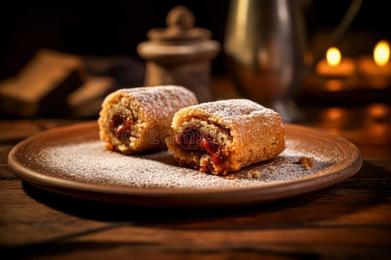 A Deep Fried Mars Bar Presented on a Wooden Table. Stock Image - Image ...