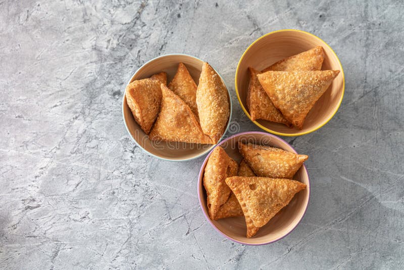 Deep Fried Meat and Vegetable Samosa Snacks Ready To Eat. Stock Image ...
