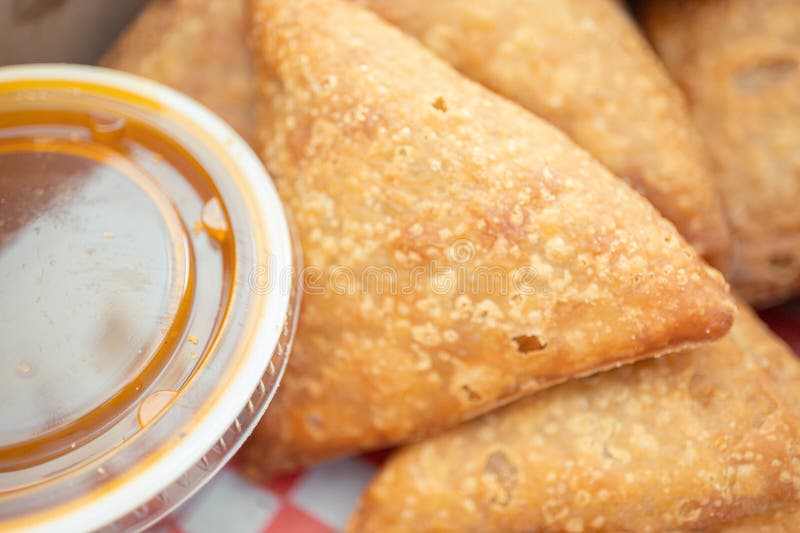 Deep Fried Meat and Vegetable Samosa Snacks Ready To Eat. Stock Image ...