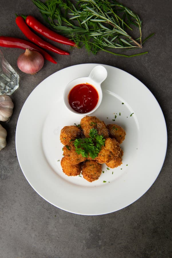 Deep Fried Meatballs on Table Stock Image - Image of meatballs, recipe ...