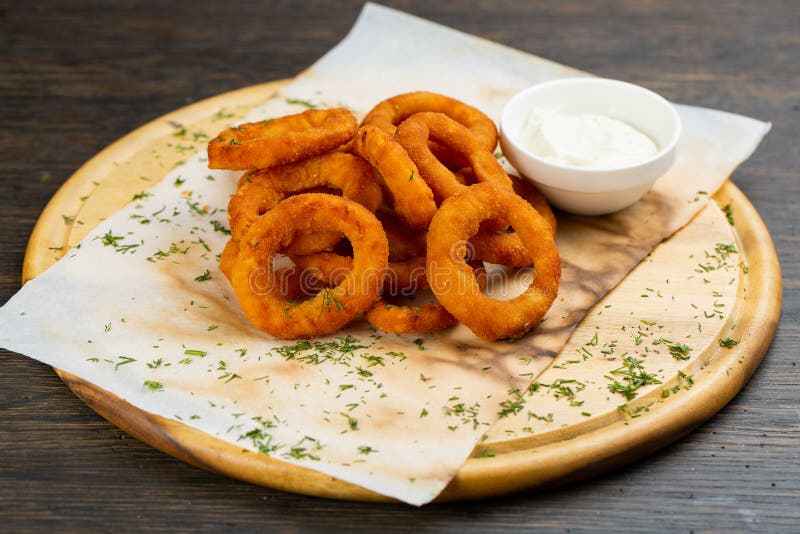Deep Fried Onion Rings Breading Beer Snack Stock Photos - Free ...