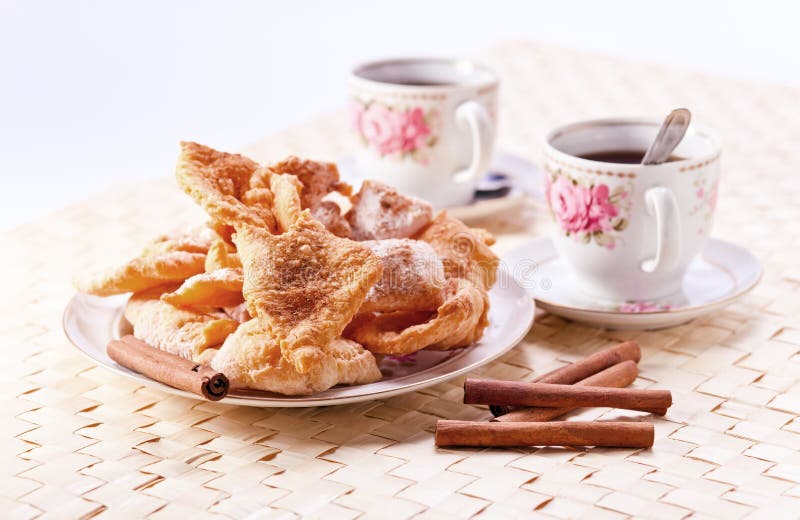 Deep Fried Pastry with Cinnamon Stock Image - Image of group, crust ...