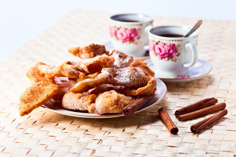 Deep Fried Pastry with Cinnamon Stock Image - Image of homemade, dinner ...
