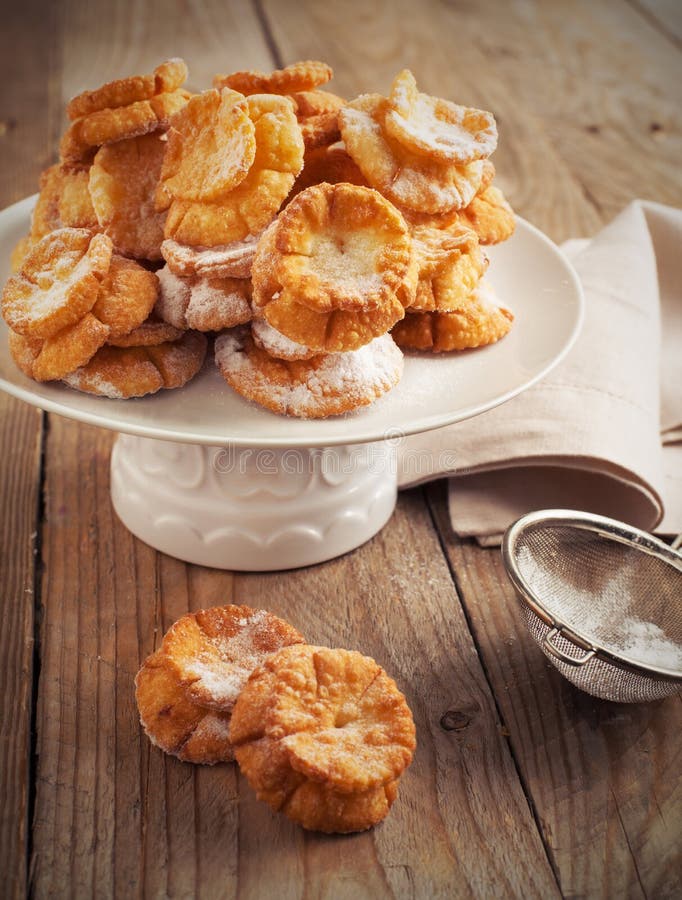 Deep-fried Pastry on Wooden Table Stock Photo - Image of celebration ...