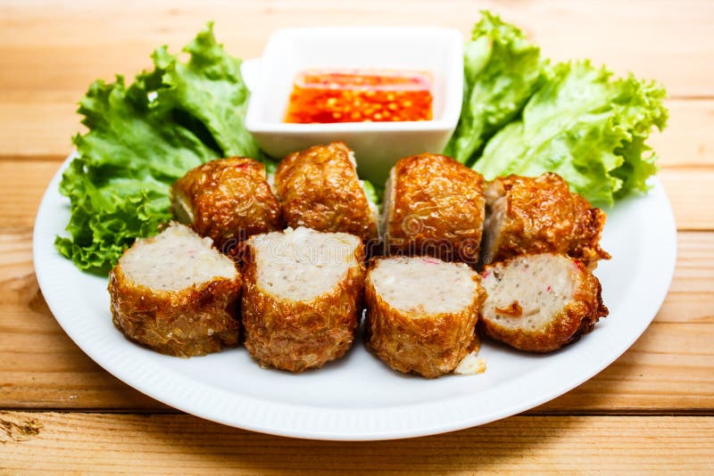 Deep Fried Prawn Meat Rolls. Stock Photo - Image of shell, cake: 67944780