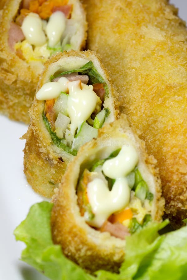 Deep Fried Roll Salad Mix Meal Stock Photos - Free & Royalty-Free Stock ...