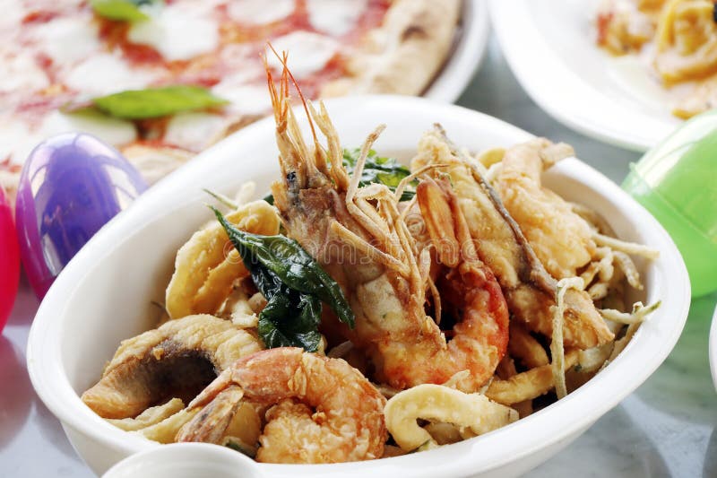 Deep Fried Seafood Fritto Misto, Italian Food Speciality Food with ...
