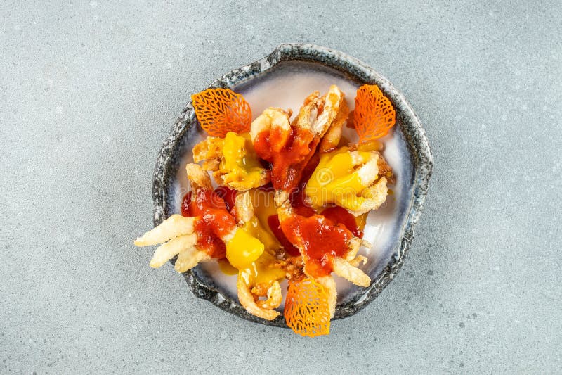 Deep Fried Seafood Platter, Banner, Menu, Recipe Place for Text, Top ...